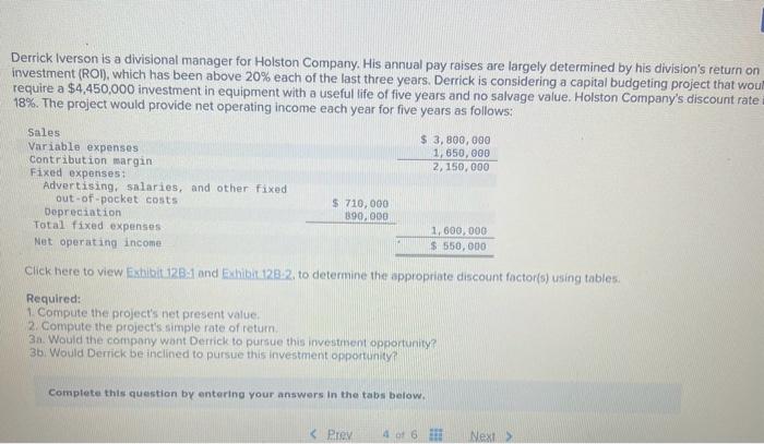 Solved Required: 1. Compute the project's net present value. | Chegg.com