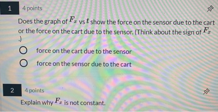 Solved This is the data for Frist and Vx vst as the cart | Chegg.com