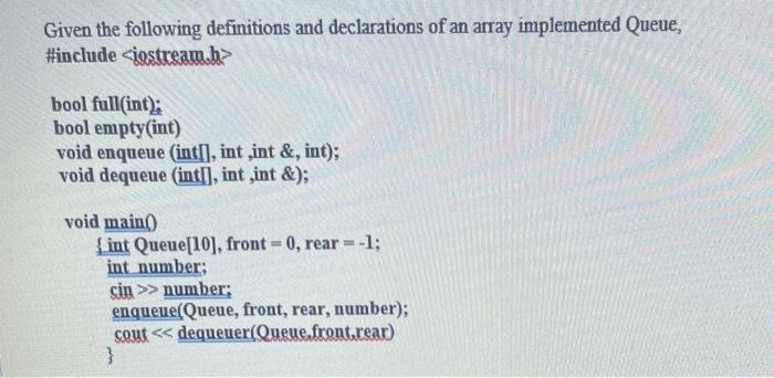 Solved Given the following definitions and declarations of | Chegg.com