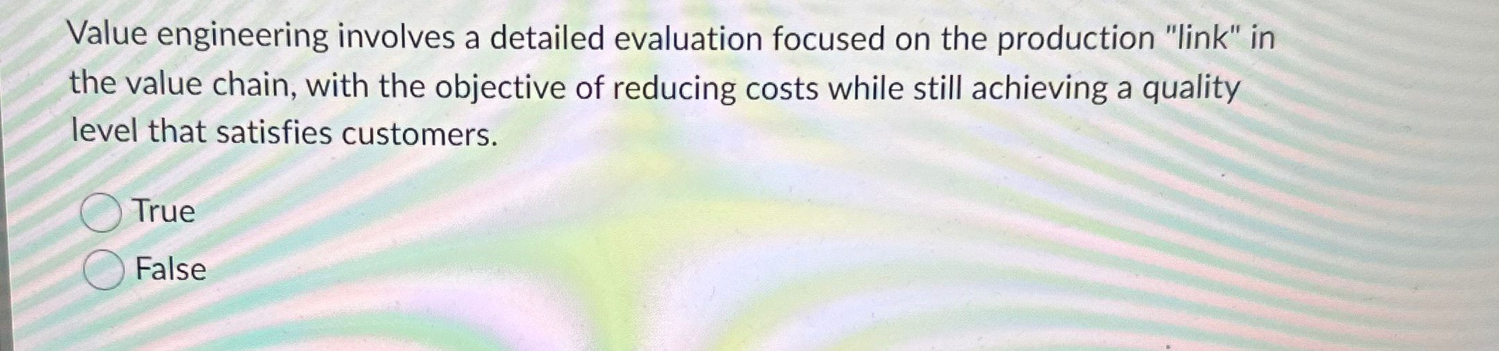 Solved Value engineering involves a detailed evaluation | Chegg.com