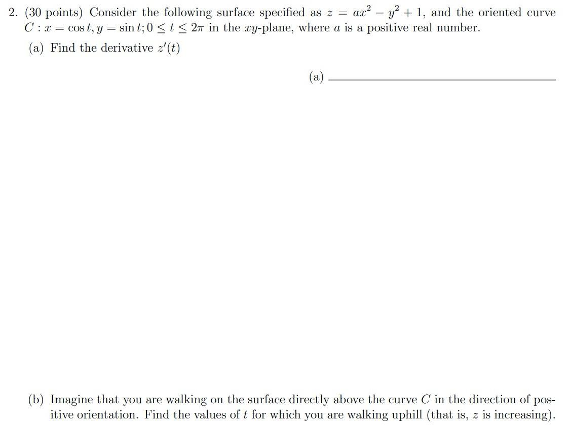 Solved (30 ﻿points) ﻿Consider the following surface | Chegg.com
