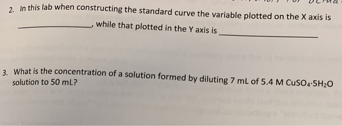 Solved In this lab when constructing the standard curve the | Chegg.com