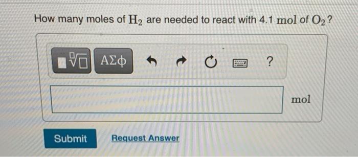 Solved How many moles of O2 are required to react with 2.0 | Chegg.com