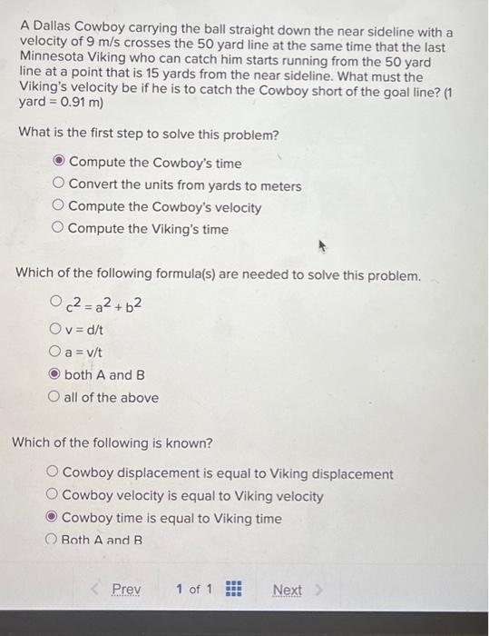 Solved A Dallas Cowboy carrying the ball straight down the | Chegg.com