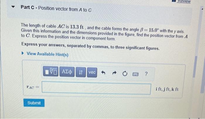 Solved Learning Goal: To find a position vector between two | Chegg.com