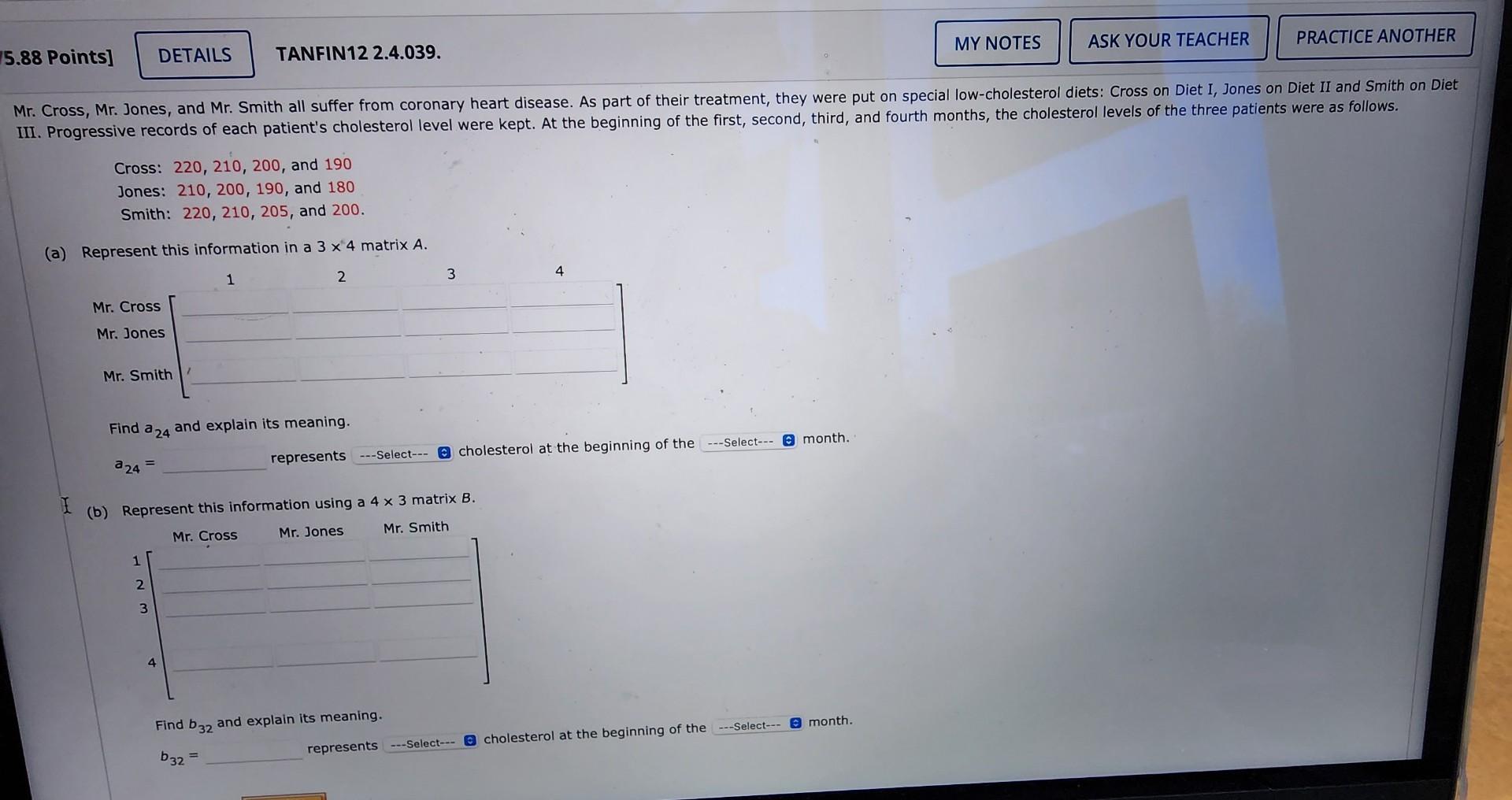 Solved Cross: 220,210,200, and 190 Jones: 210,200,190, and | Chegg.com