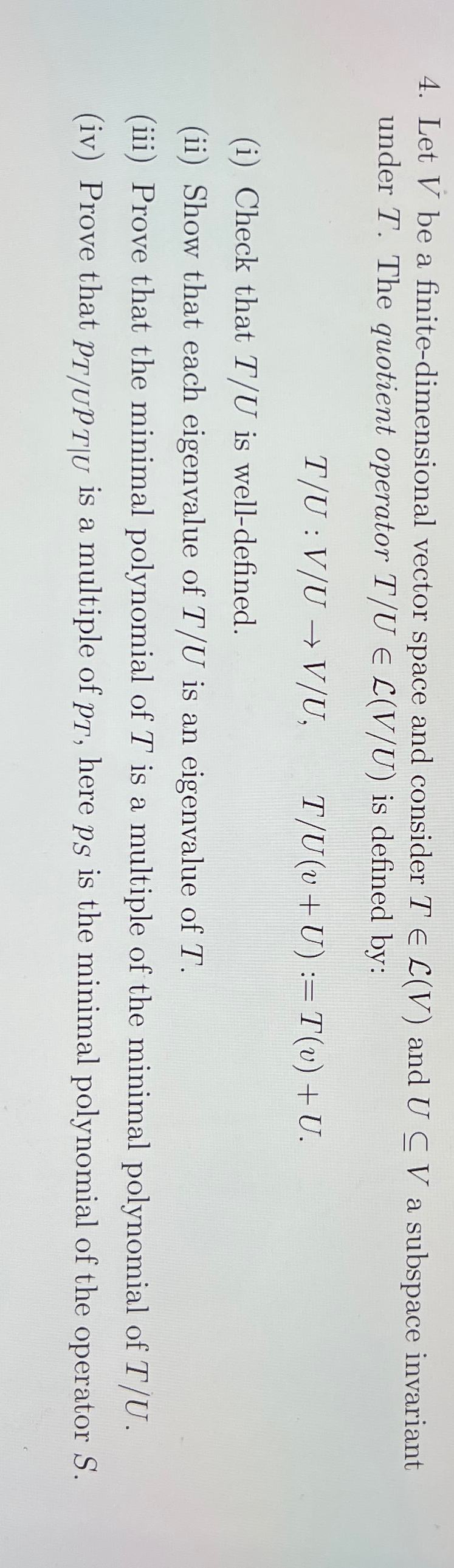 Solved Let V ﻿be a finite-dimensional vector space and | Chegg.com