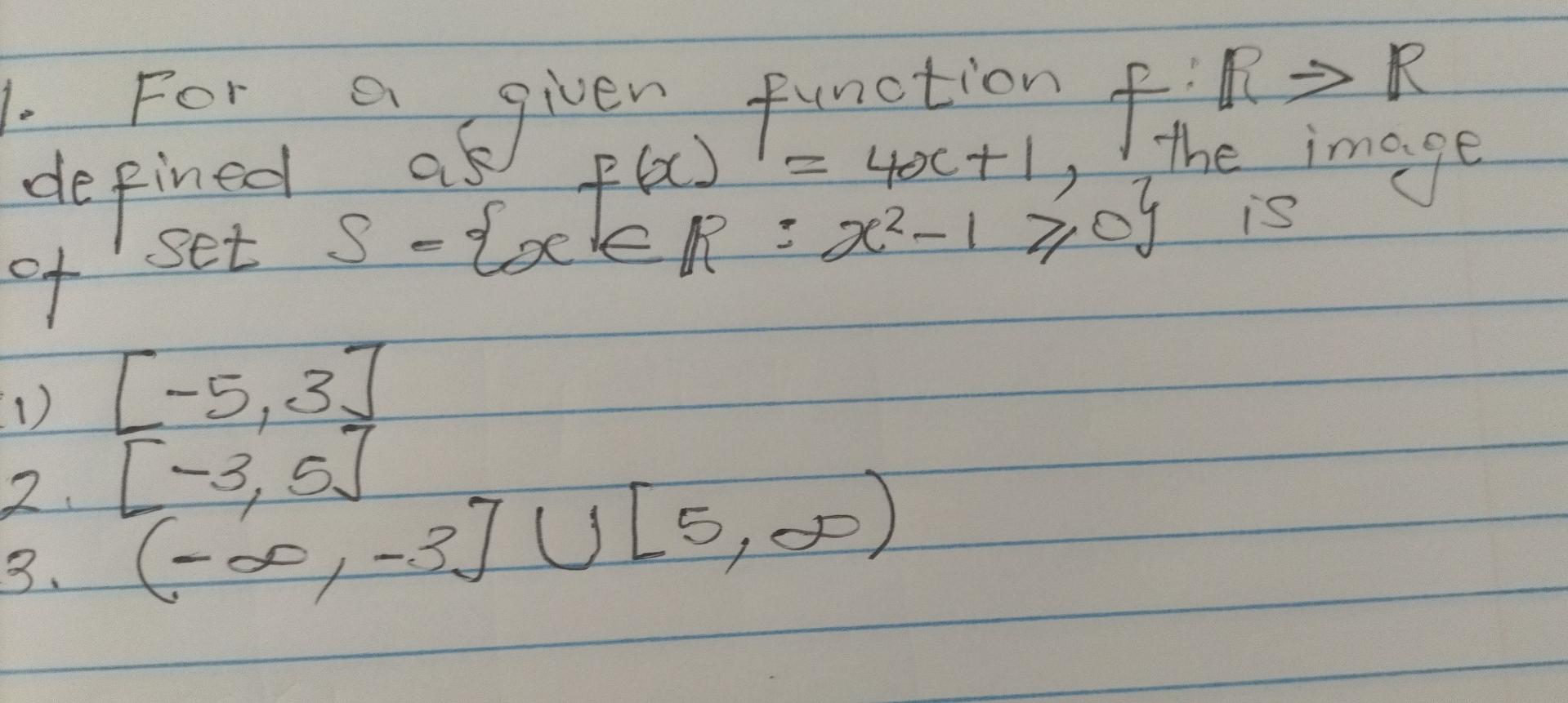 Solved For a given function f:R→R defined af f(x)=4x+1, the | Chegg.com