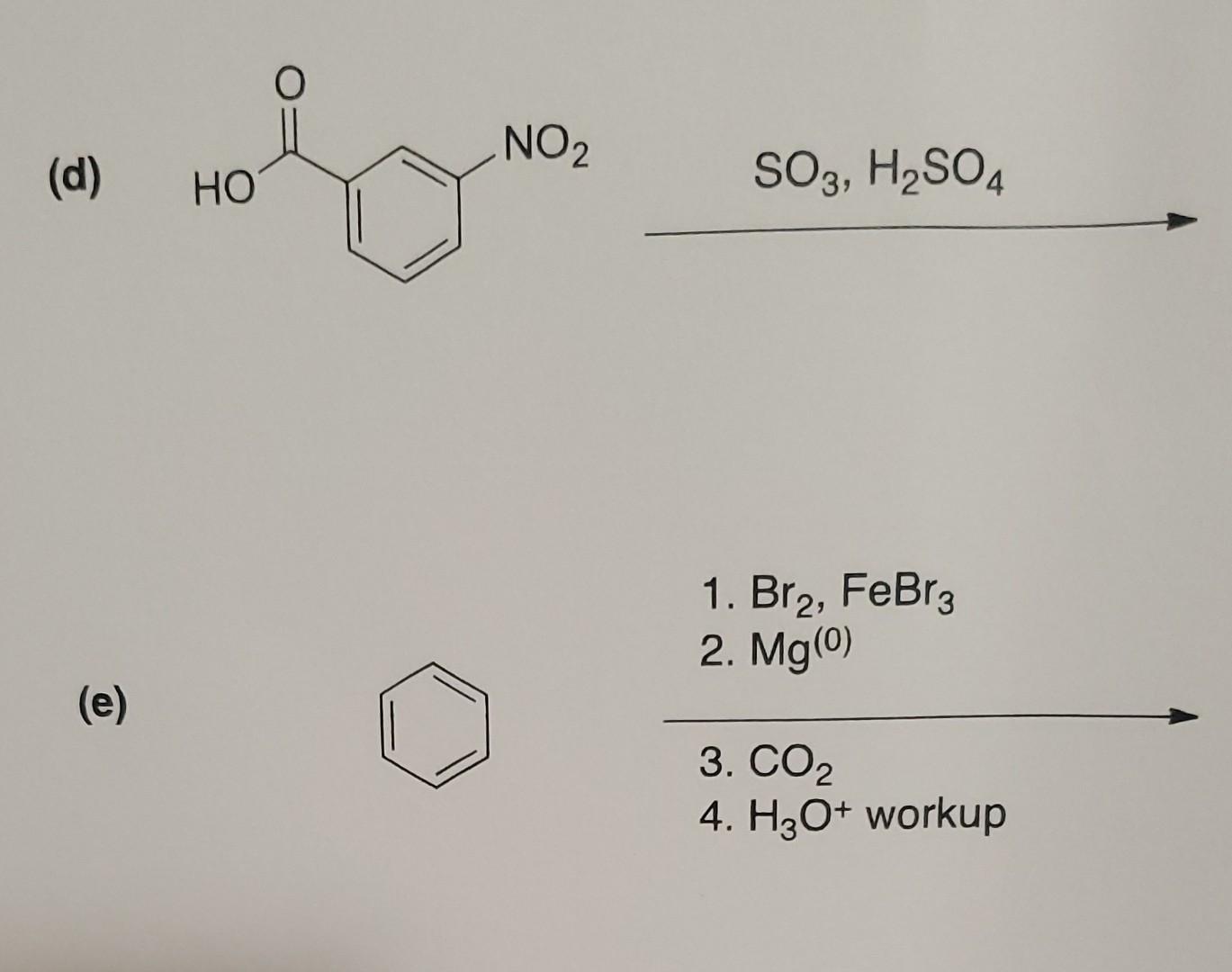 Solved (b) 1. HNO3,H2SO4 2. Fe,HCld) SO3,H2SO4 1. Br2,FeBr3 | Chegg.com