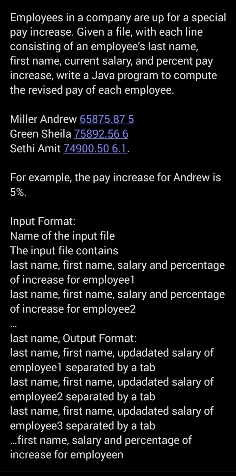 Solved Employees in a company are up for a special pay | Chegg.com
