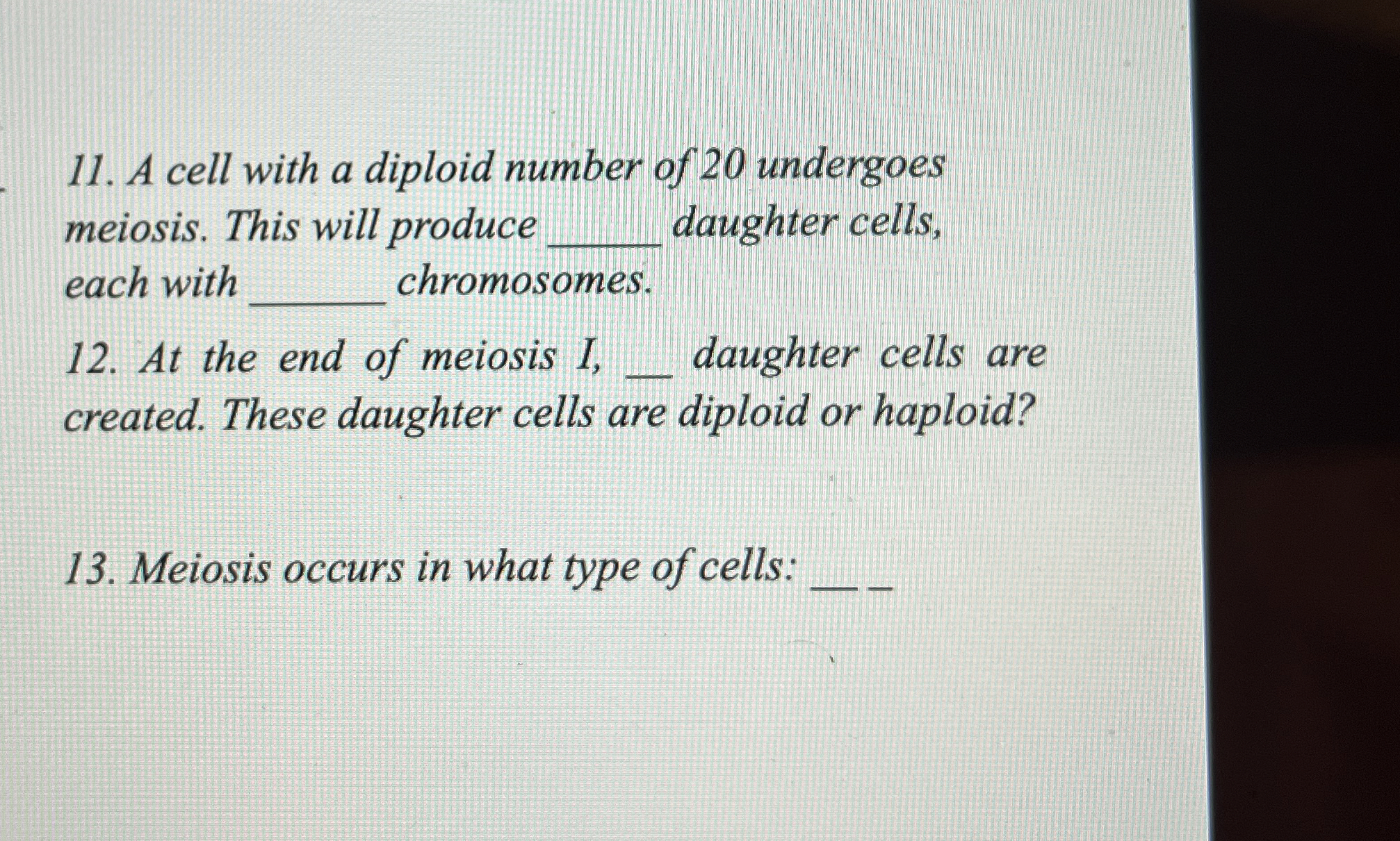 Solved A cell with a diploid number of 20 ﻿undergoes | Chegg.com