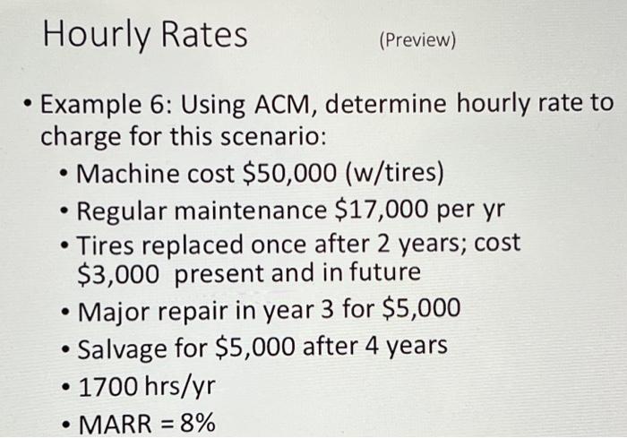 Solved Hourly Rates (Preview) Example 6: Using ACM, | Chegg.com