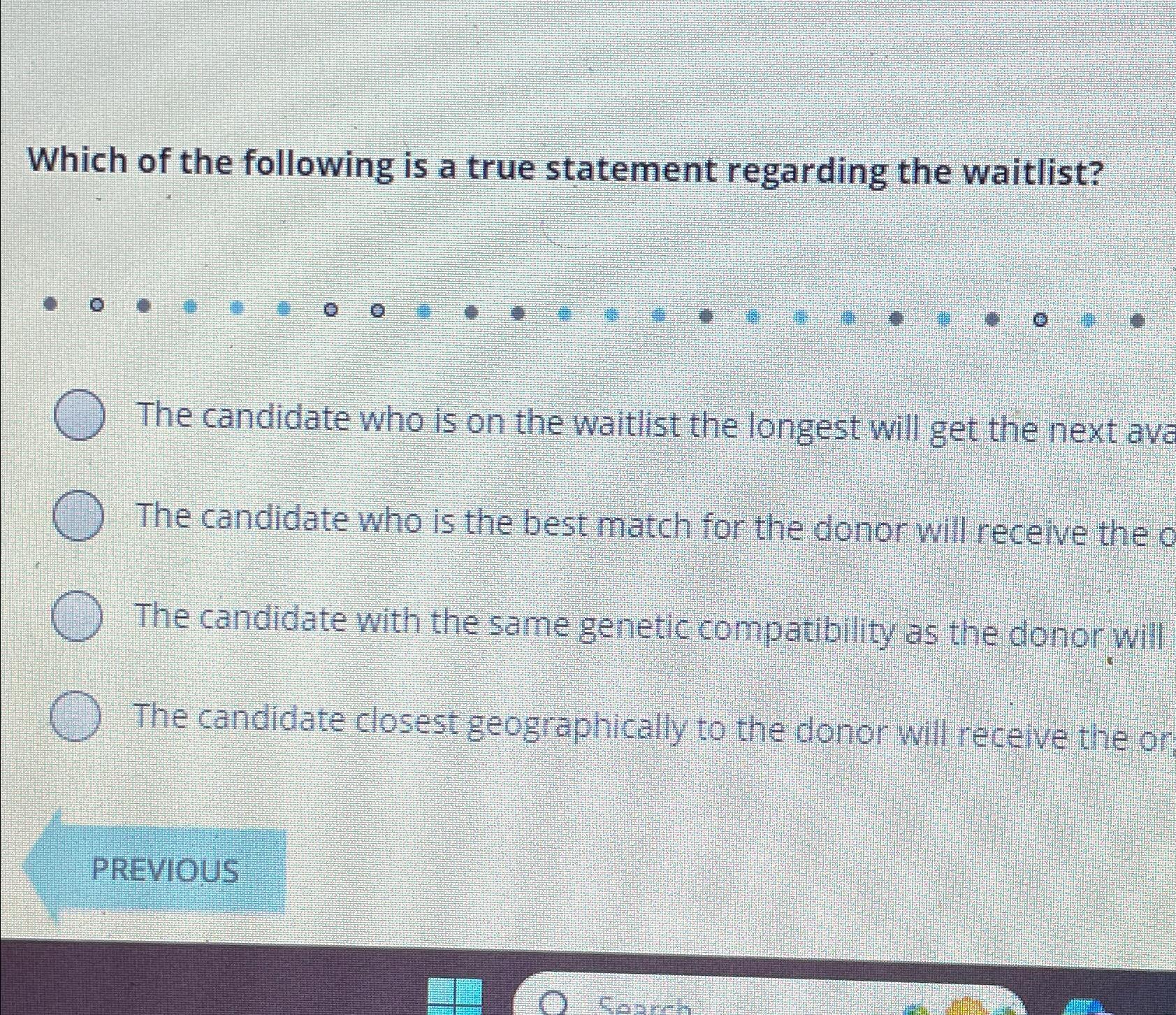 Solved Which of the following is a true statement regarding | Chegg.com