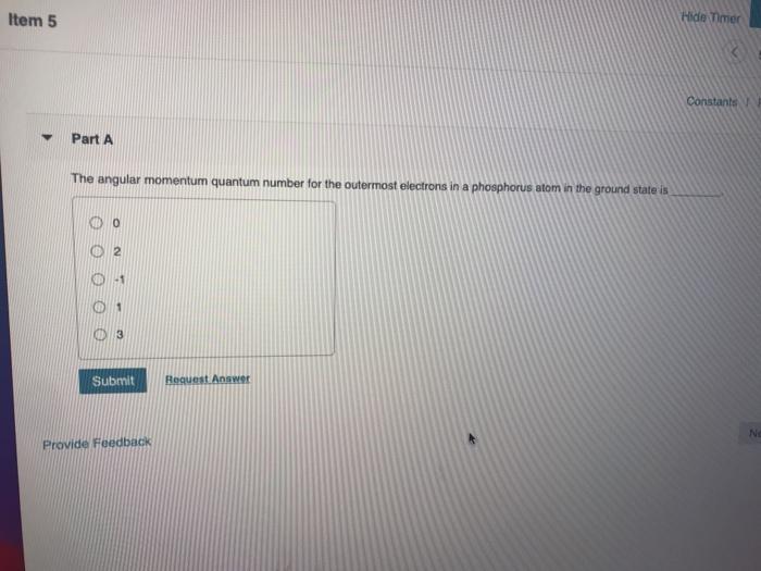 Solved Item 5 Hide Timer Constants Part A The angular | Chegg.com