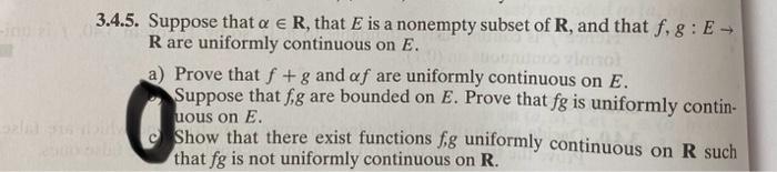 Solved 4.5. Suppose that α∈R, that E is a nonempty subset of | Chegg.com