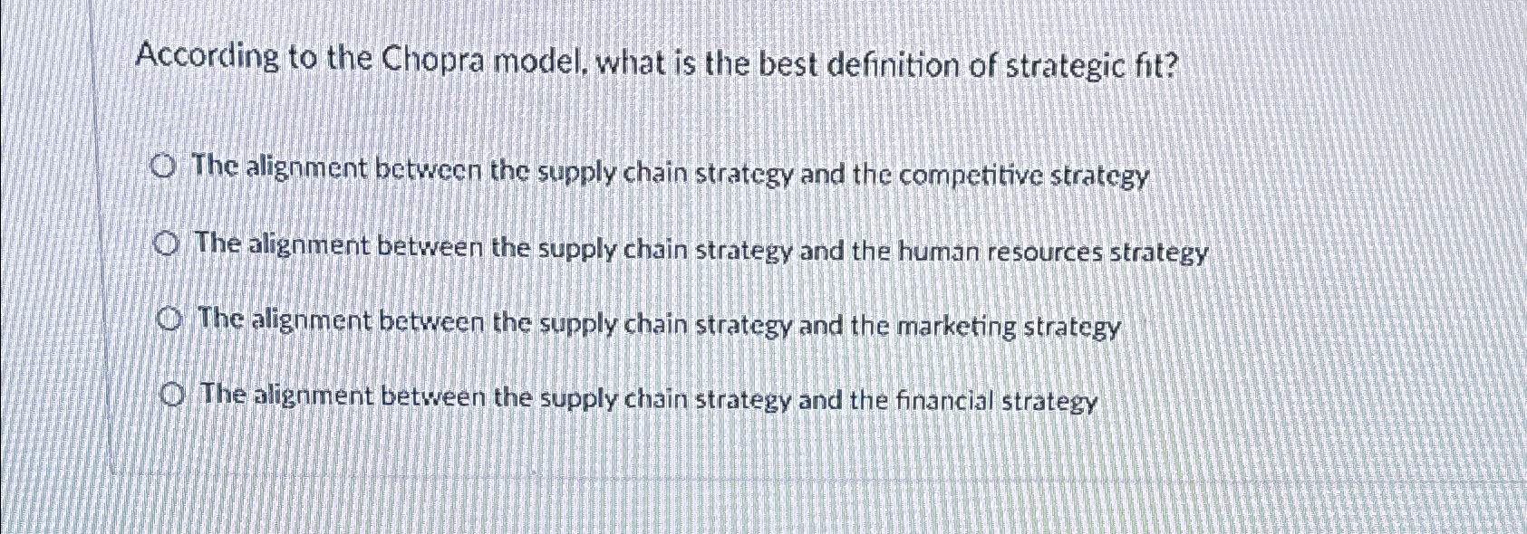 Solved According to the Chopra model, what is the best | Chegg.com