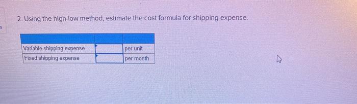 Solved Required information Exercise 6A-4 High-Low Method; | Chegg.com