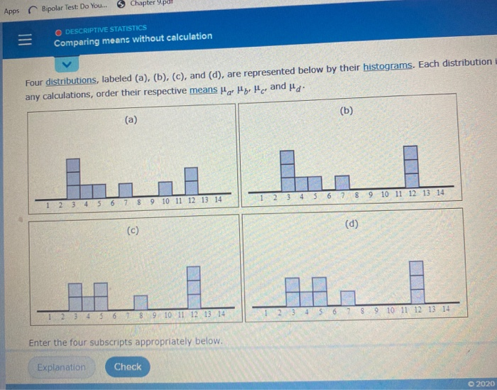 Solved O DESCRIPTIVE STATISTICS Comparing means without | Chegg.com