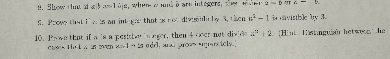 Solved Prove that if n ﻿is an integer that is not divisible | Chegg.com