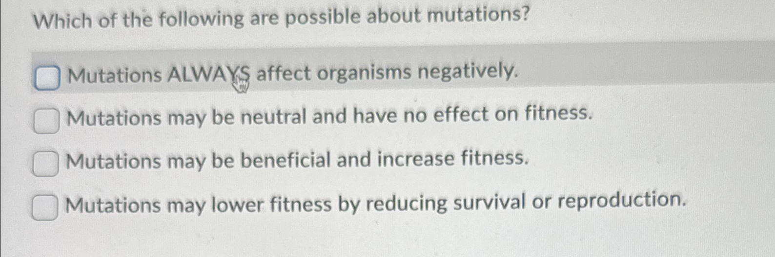 Solved Which of the following are possible about | Chegg.com