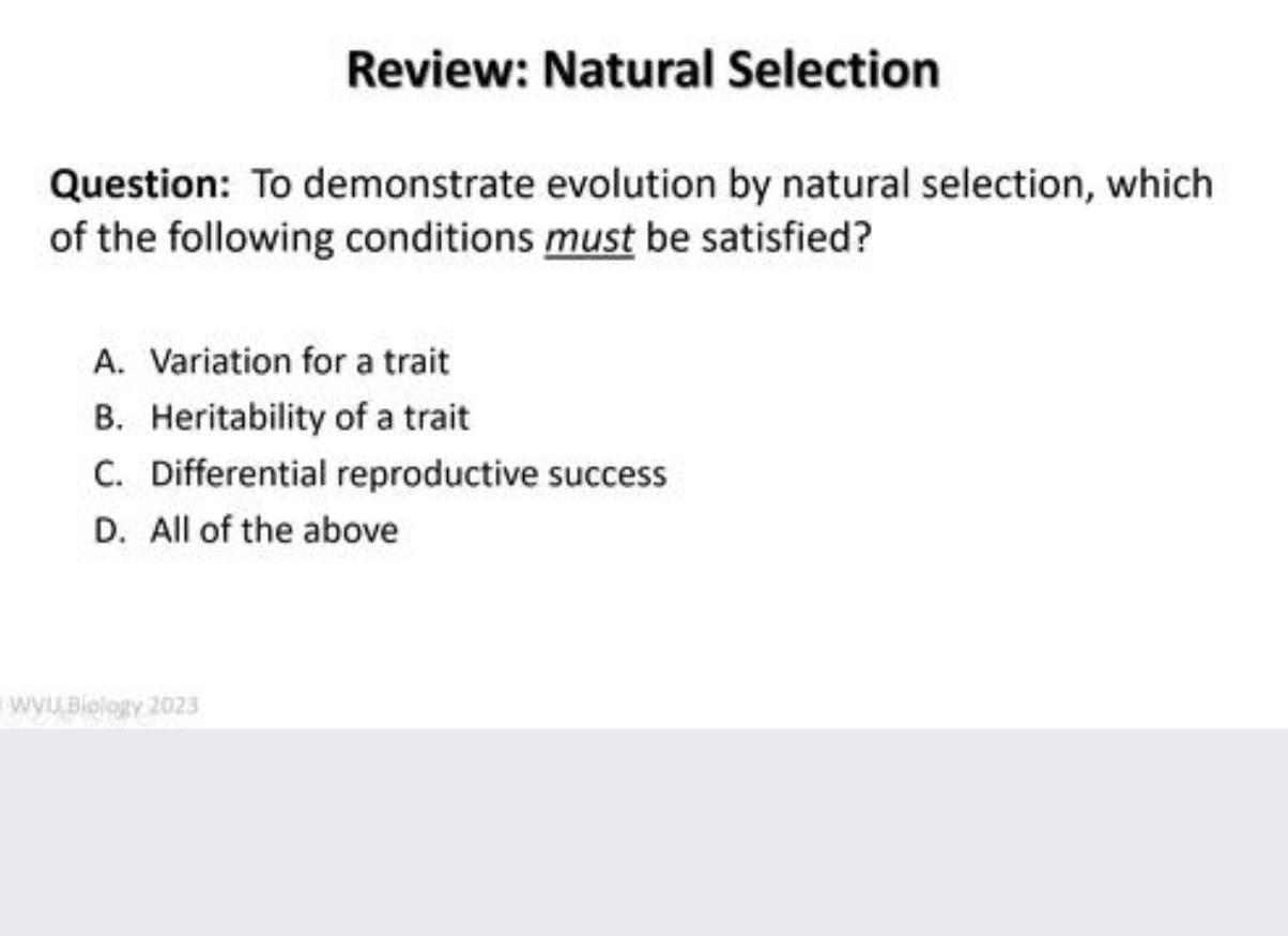 Solved Review: Natural SelectionQuestion: To demonstrate | Chegg.com