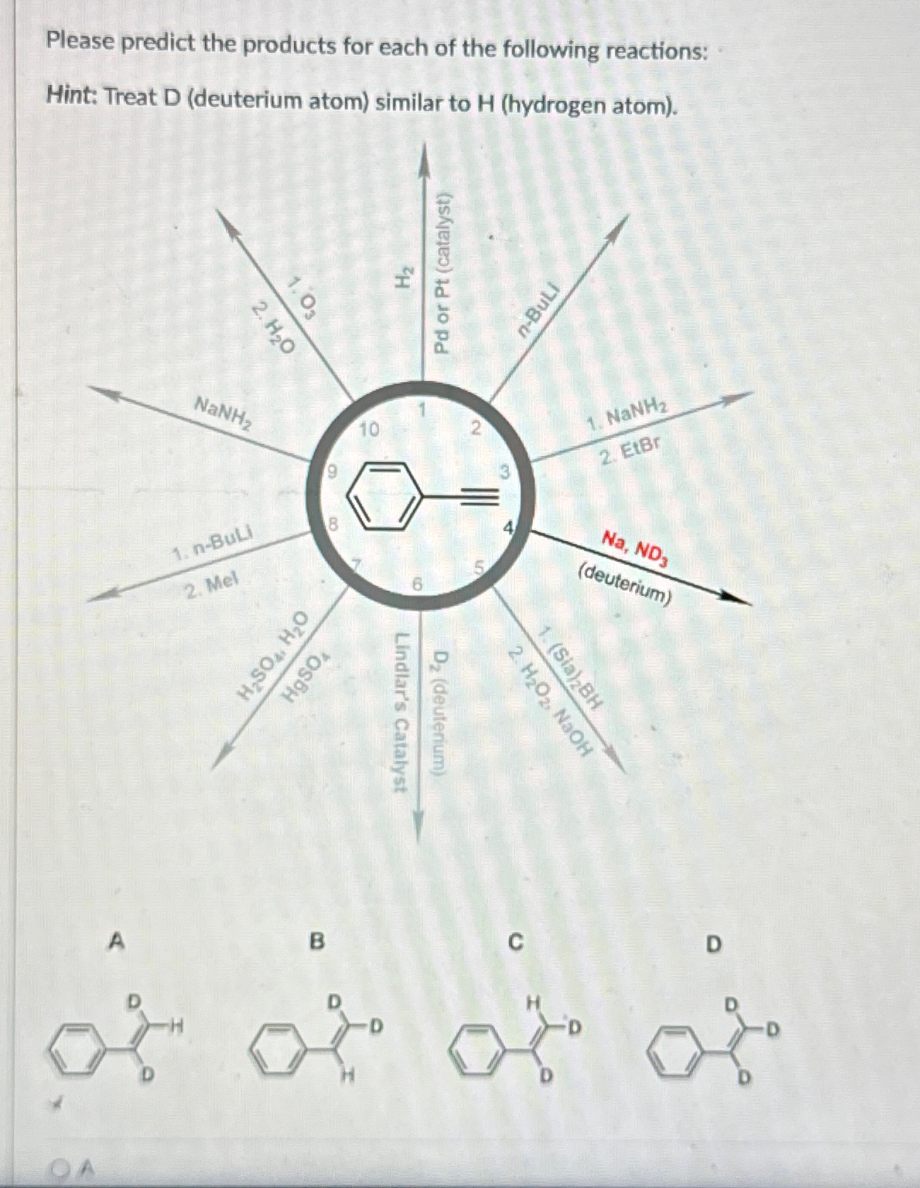 Solved Please predict the products for each of the following | Chegg.com