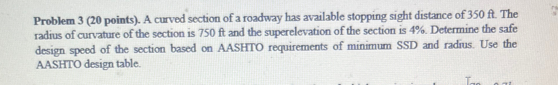 Solved Problem 3 (20 ﻿points). ﻿A curved section of a | Chegg.com