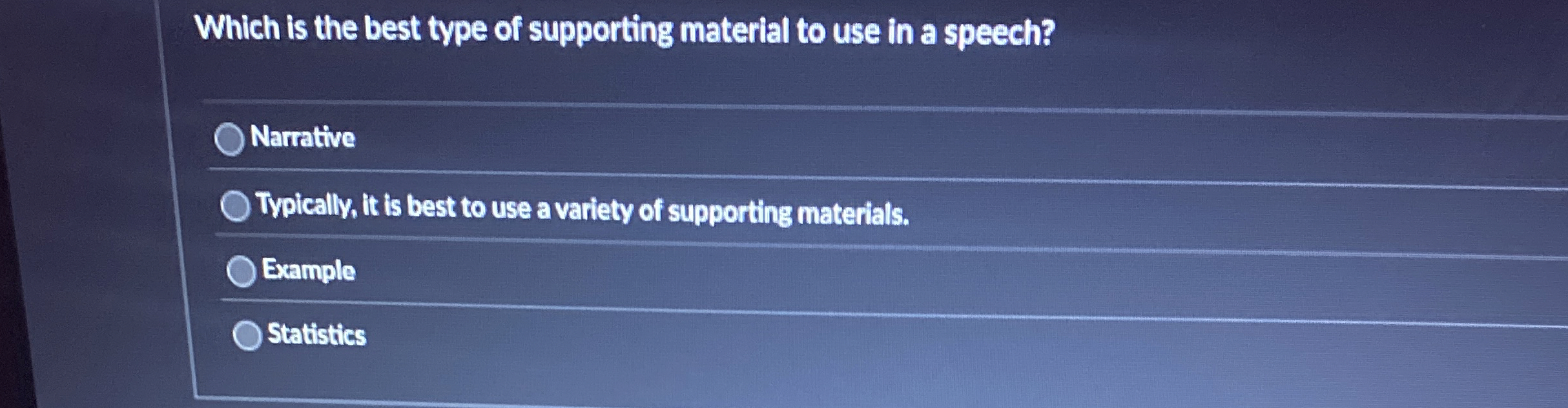 Solved Which is the best type of supporting material to use | Chegg.com