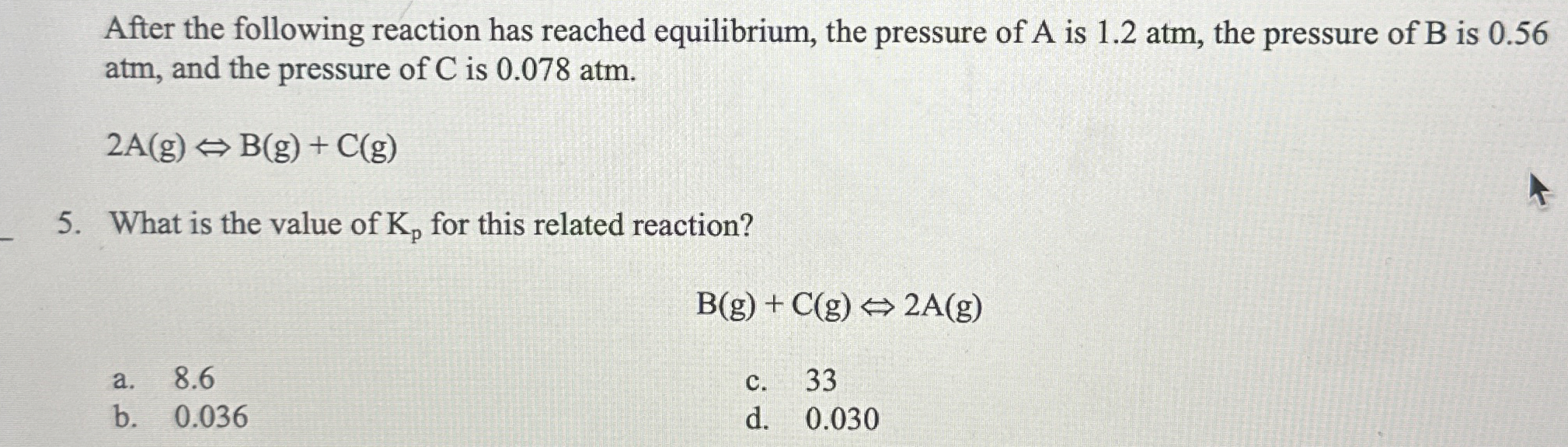 Solved After the following reaction has reached equilibrium, | Chegg.com