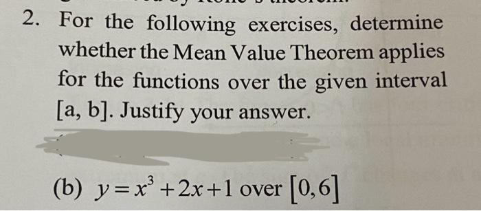 Solved 2. For the following exercises, determine whether the | Chegg.com