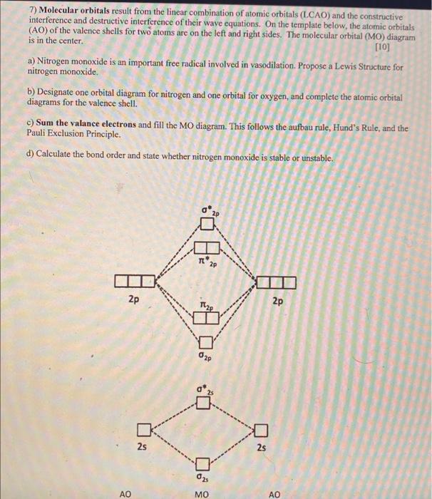 Solved 7) Molecular orbitals result from the linear | Chegg.com