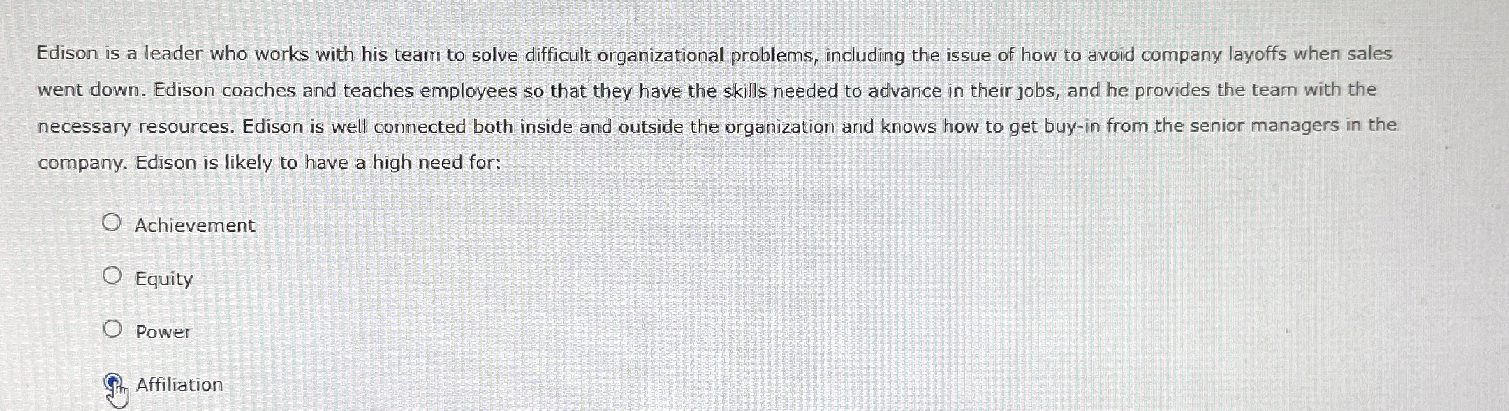 Solved Edison is a leader who works with his team to solve | Chegg.com