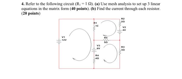 Solved 4. Refer to the following circuit (R1=1Ω). (a) Use | Chegg.com