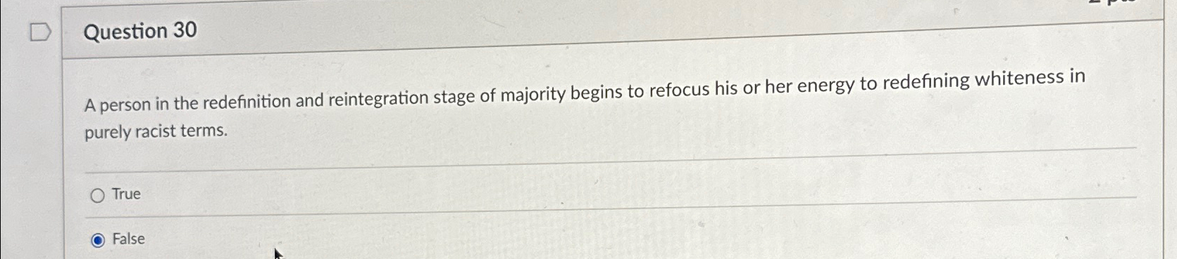 Solved Question 30A person in the redefinition and | Chegg.com
