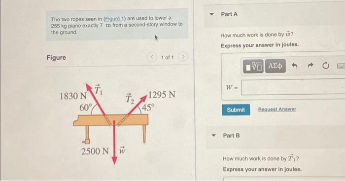 Solved The two ropes seen in (Figure 1) are used to lower a | Chegg.com