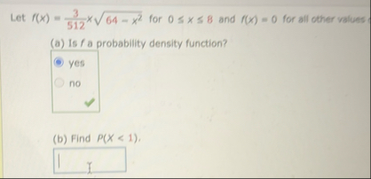 Solved Let f(x)=3512x64-x22 ﻿for 0≤x≤8 ﻿and f(x)=0 ﻿for all | Chegg.com
