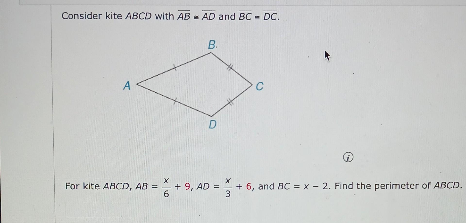 Solved Consider kite ABCD with AB = AD and BC = DC. A For | Chegg.com