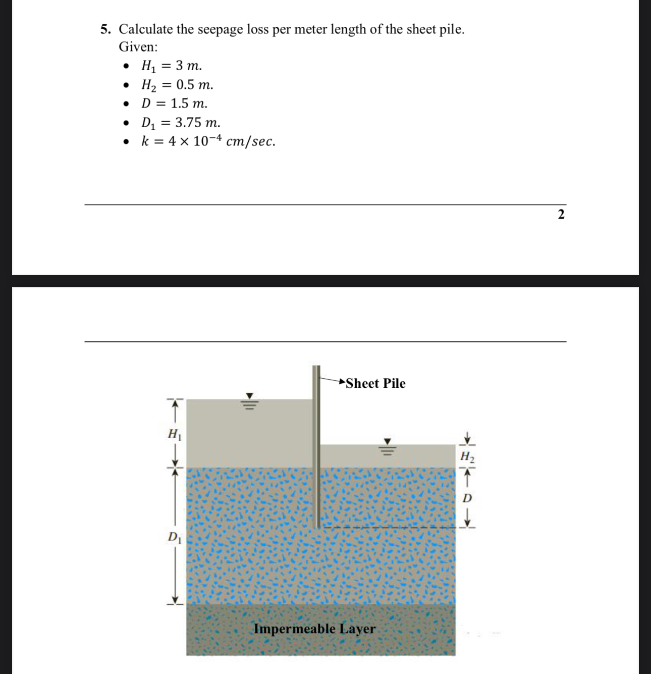 Solved Calculate the seepage loss per meter length of the | Chegg.com Solved Calculate the seepage loss per meter length of the | Chegg.com