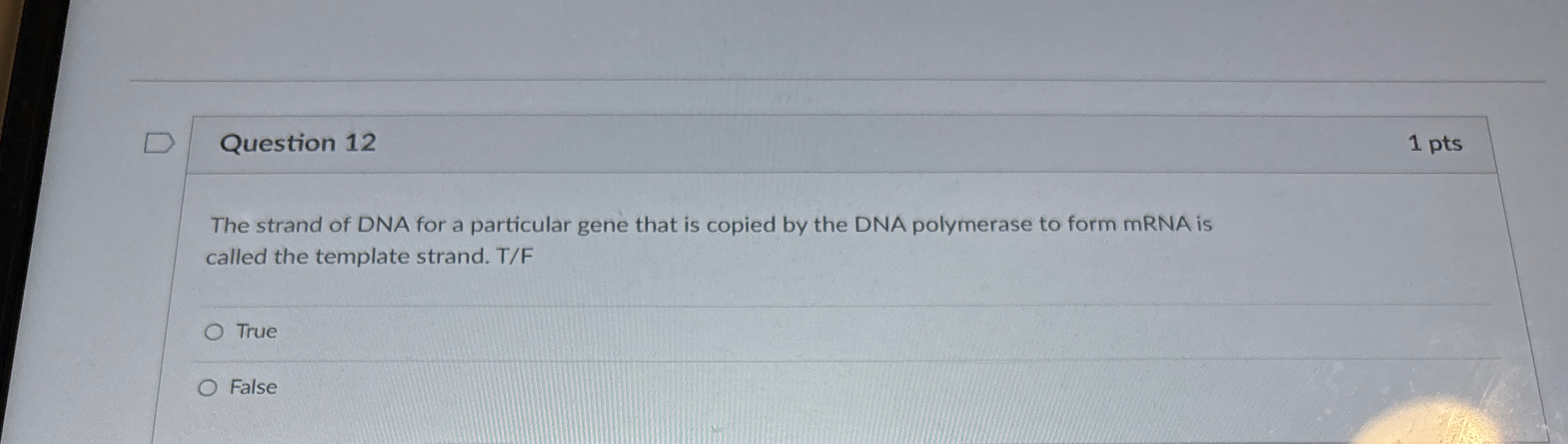 Solved Question 121 ﻿ptsThe strand of DNA for a particular | Chegg.com
