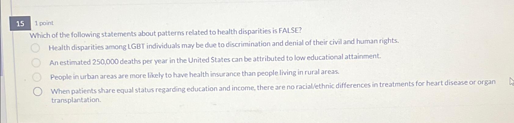 Solved 151 ﻿pointWhich of the following statements about | Chegg.com