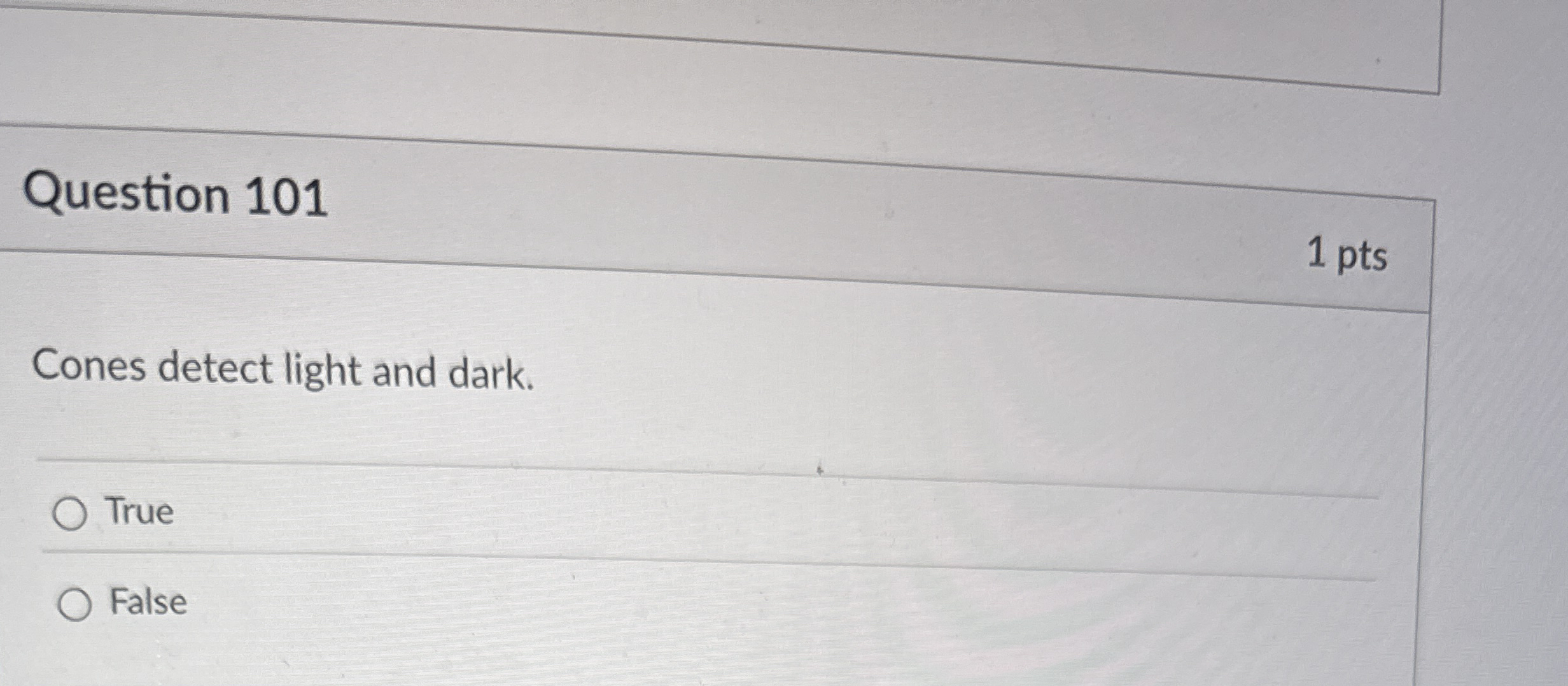 Solved Question 1011 ﻿ptsCones detect light and | Chegg.com