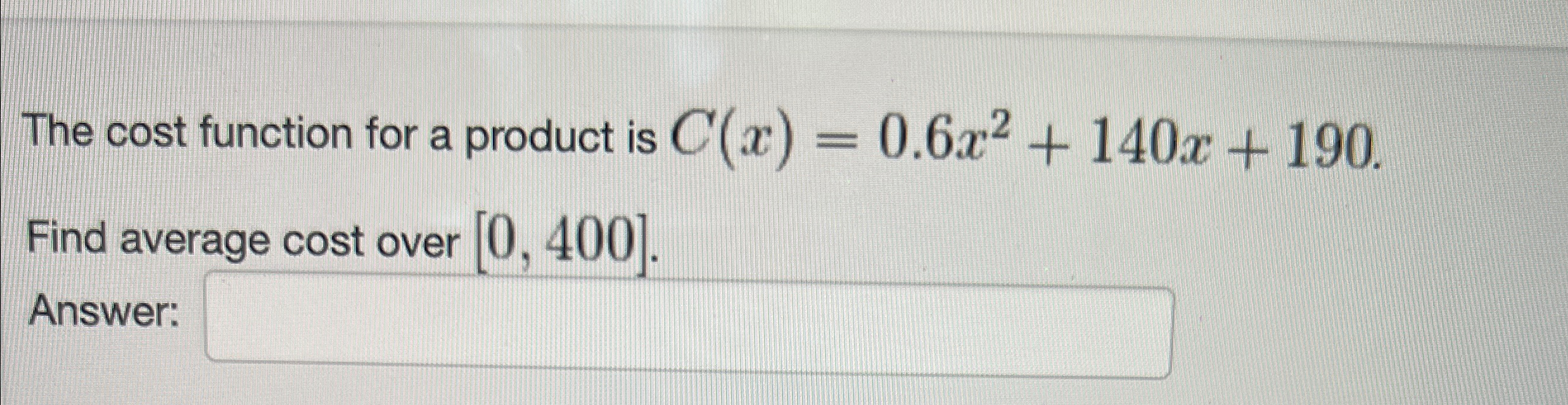 Solved The cost function for a product is | Chegg.com