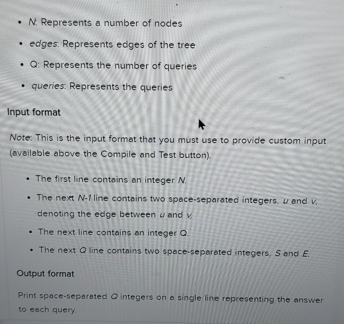 Solved Tree and query You are given a tree with N nodes | Chegg.com