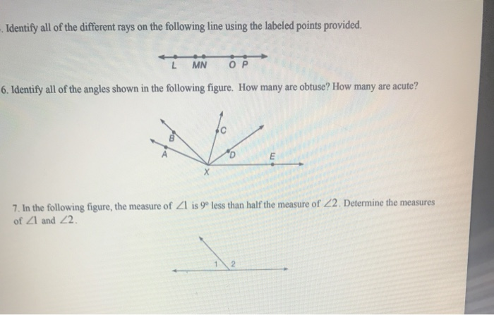 Solved - Identify all of the different rays on the following | Chegg.com