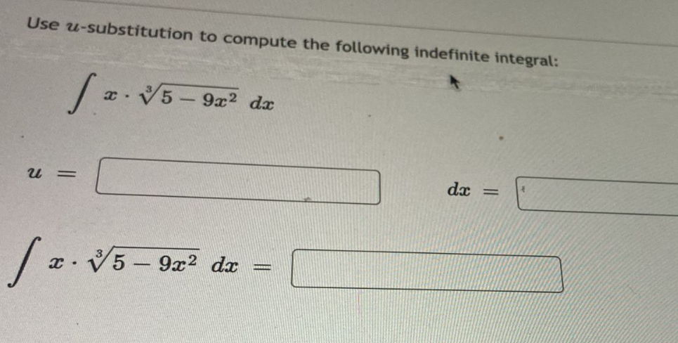 Solved Use u-substitution to compute the following | Chegg.com