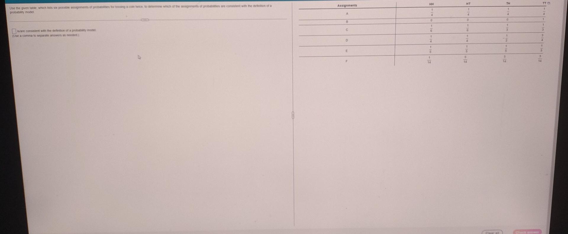 Solved HH HT TH TT Assignments Use the given tatile which is | Chegg.com