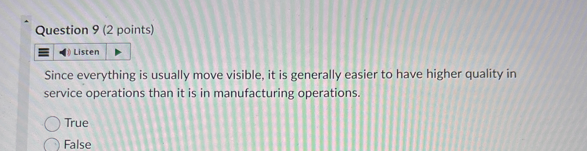 Solved Question 9 (2 ﻿points)Since everything is usually | Chegg.com