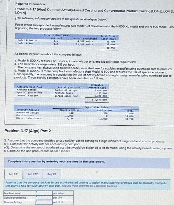 Solved Required Information Problem 4-17 (Algo) Contrast | Chegg.com