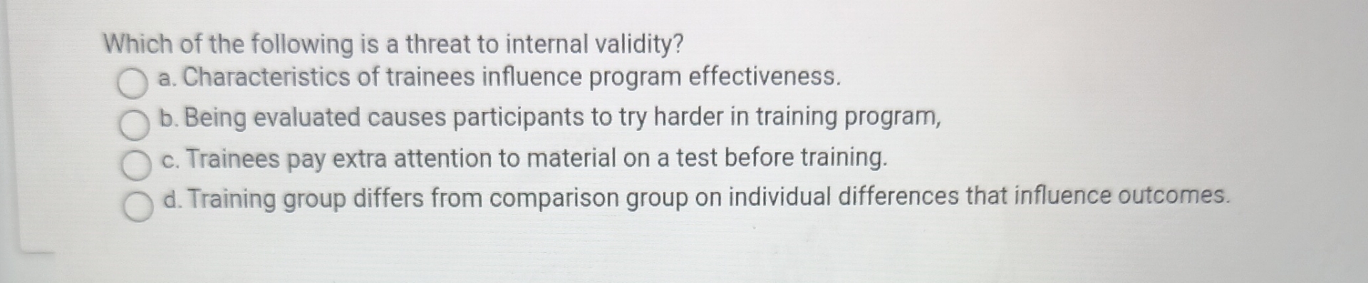 Solved Which of the following is a threat to internal | Chegg.com