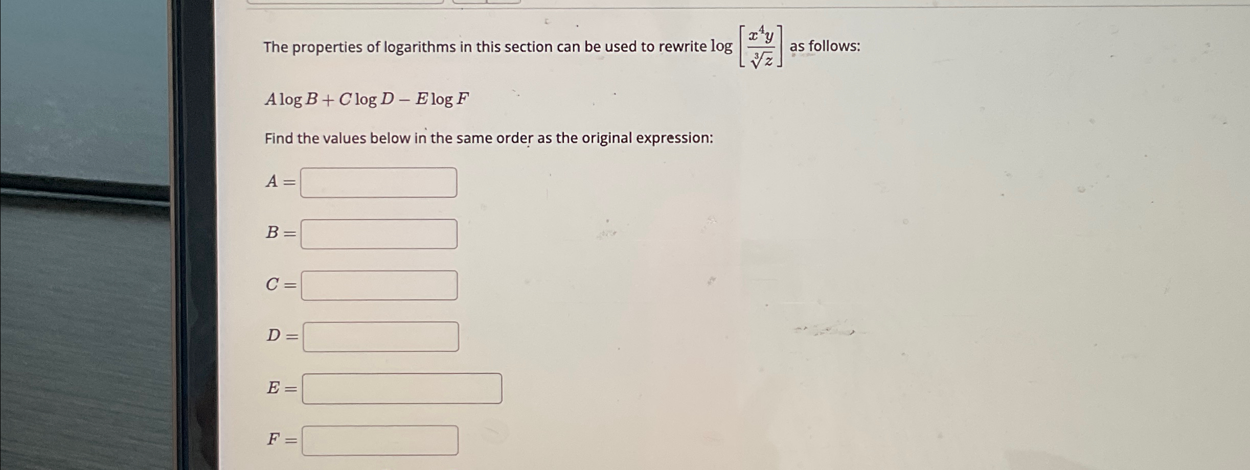 Solved The properties of logarithms in this section can be | Chegg.com